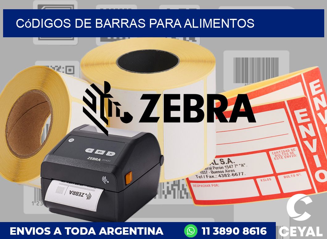 Códigos de barras para alimentos | Zebra Etiquetadora