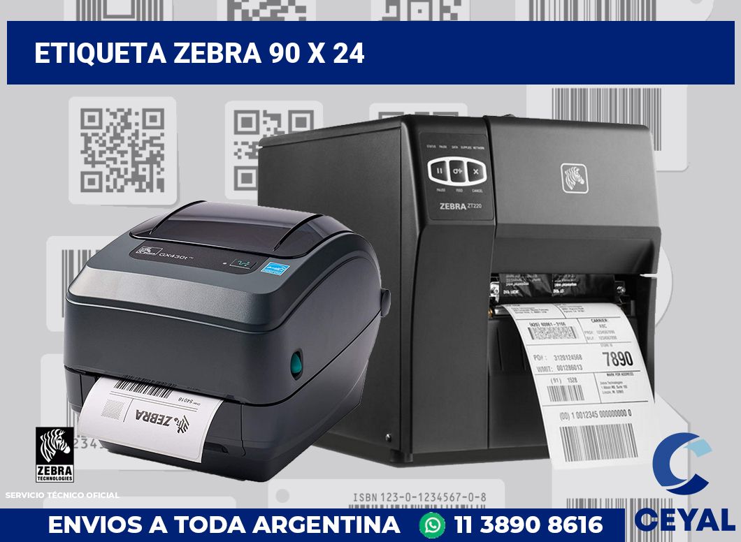 etiqueta zebra 90 x 24 | Zebra Etiquetadora