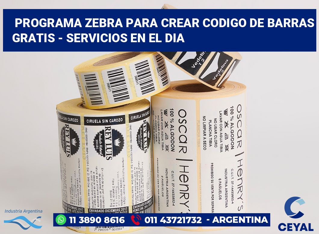 programa zebra para crear codigo de barras gratis – Servicios en el dia ...