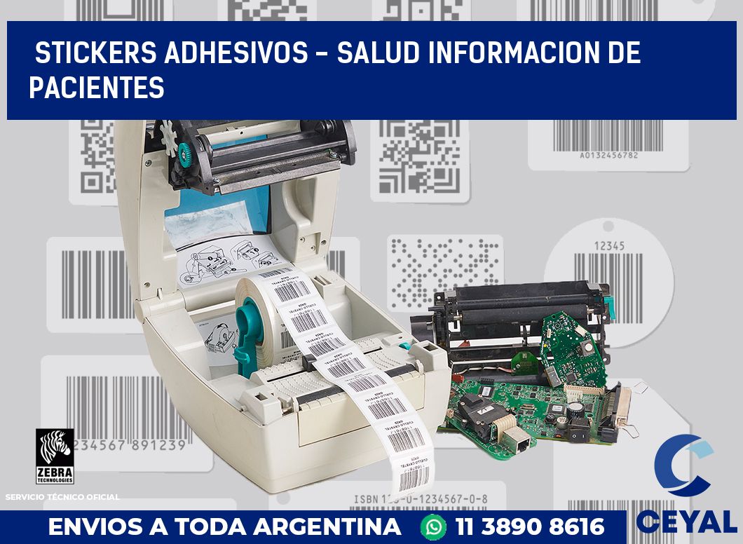 stickers adhesivos – salud informacion de pacientes | Zebra Etiquetadora