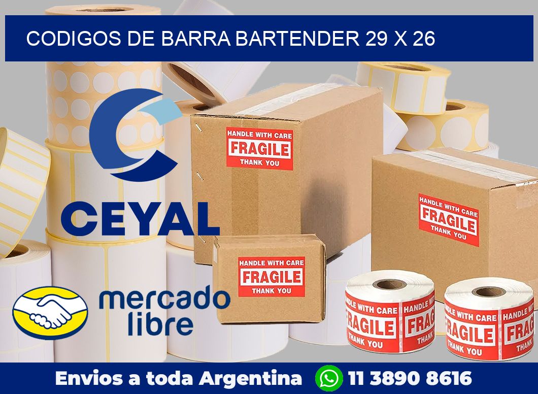 Codigos de barra Bartender 29 x 26 | Zebra Etiquetadora