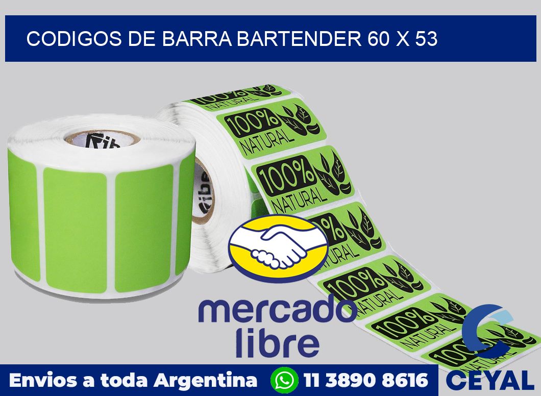 Codigos de barra Bartender 60 x 53 | Zebra Etiquetadora