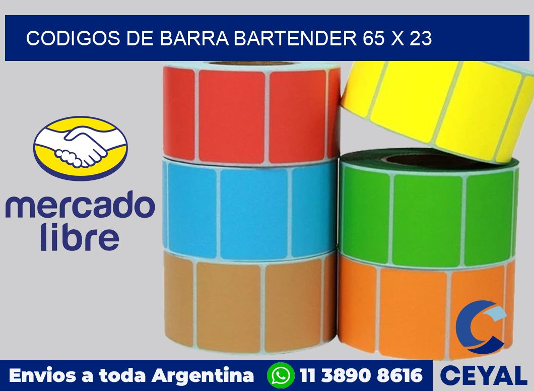 Codigos de barra Bartender 65 x 23 | Zebra Etiquetadora