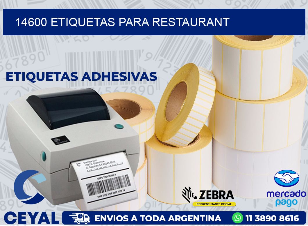 14600 ETIQUETAS PARA RESTAURANT | Zebra Etiquetadora