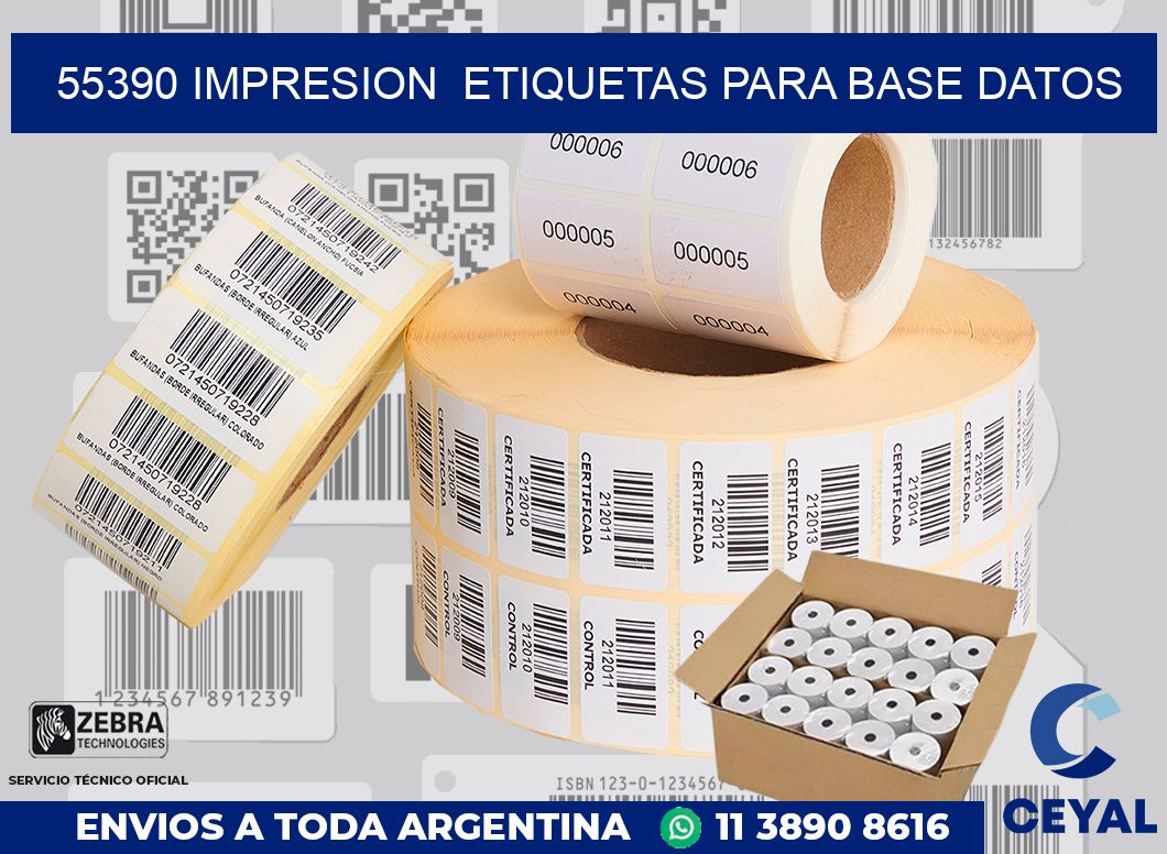 55390 impresion etiquetas para base datos | Zebra Etiquetadora