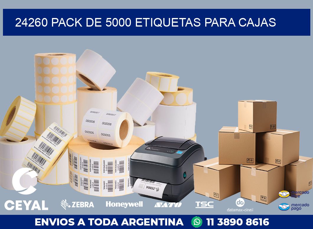 24260 PACK DE 5000 ETIQUETAS PARA CAJAS | Zebra Etiquetadora