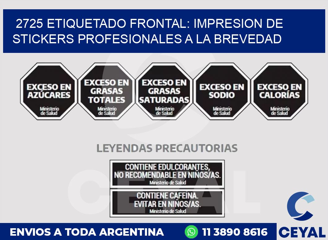 2725 ETIQUETADO FRONTAL: IMPRESION DE STICKERS PROFESIONALES A LA ...