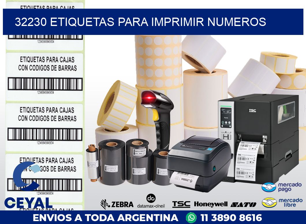 32230 ETIQUETAS PARA IMPRIMIR NUMEROS | Zebra Etiquetadora