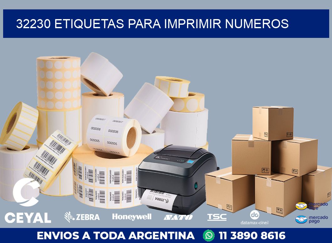 32230 ETIQUETAS PARA IMPRIMIR NUMEROS | Zebra Etiquetadora