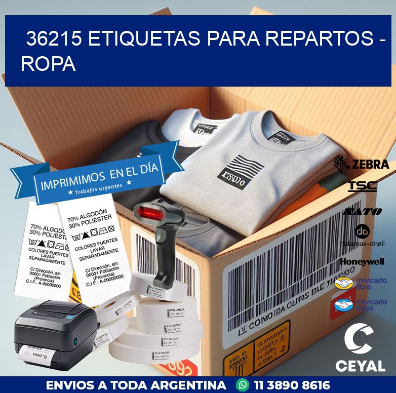 36215 ETIQUETAS PARA REPARTOS – ROPA | Zebra Etiquetadora