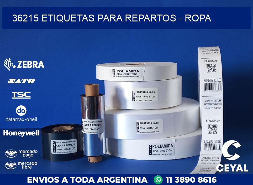 36215 ETIQUETAS PARA REPARTOS – ROPA | Zebra Etiquetadora